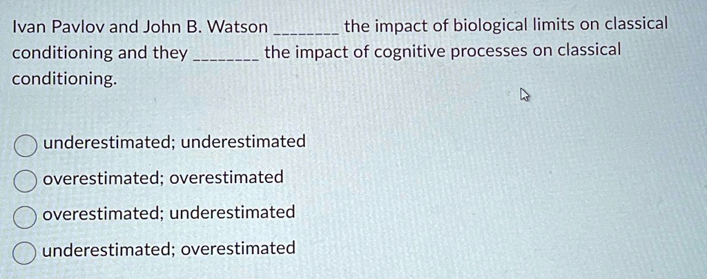Ivan Pavlov and John B. Watson the impact of biological limits on ...