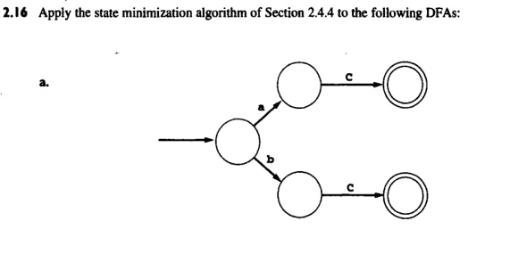2 16 Apply The State Minimization Algorithm Of Section 2 4 4 To The Following Dfas A