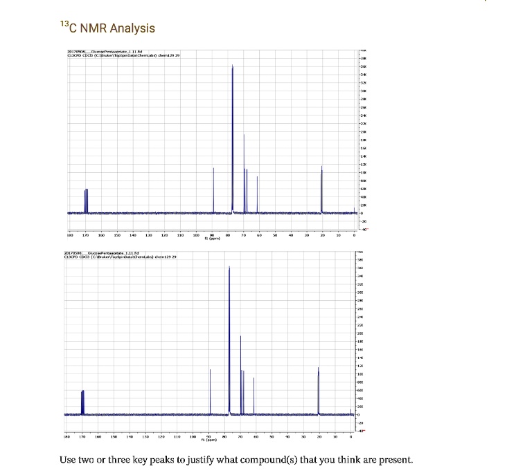 SOLVED: URGENT! Complete the 13C NMR Analysis of the two carbon NMR ...
