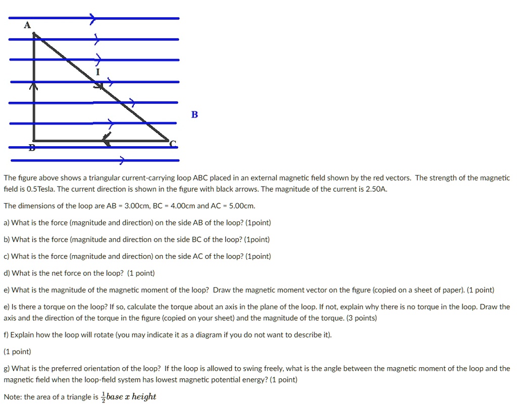 the figure above shows triangular current carrying loop abc placed in ...