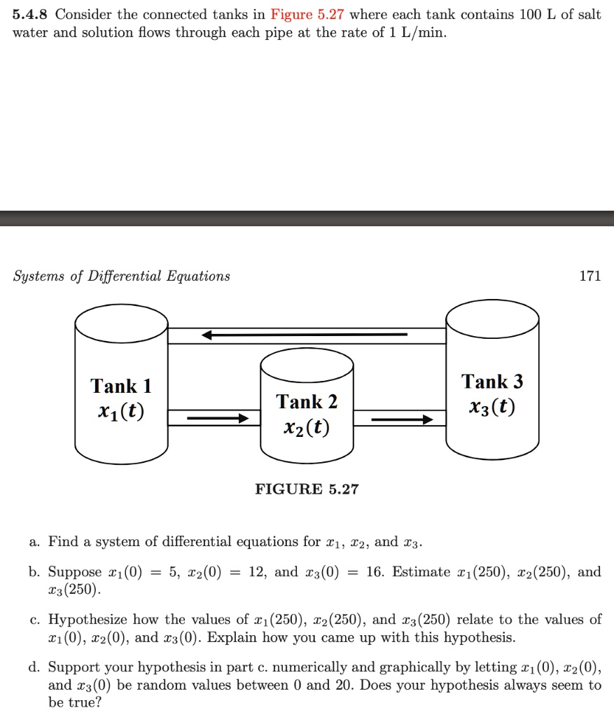 5.4.8 Consider the connected tanks in Figure 5.27 where each tank ...