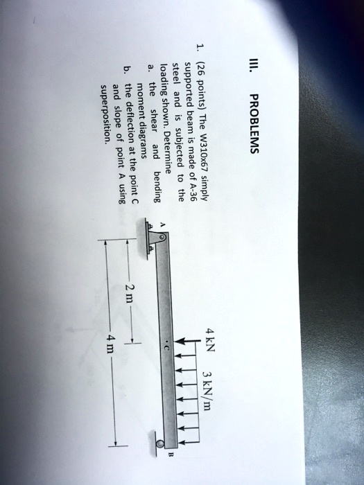III. PROBLEMS 1. (26 points) The W310x67 simply supported beam is made ...