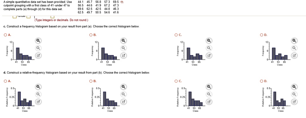 a simple quantitative data set has been provided use cutpoint gro uping ...