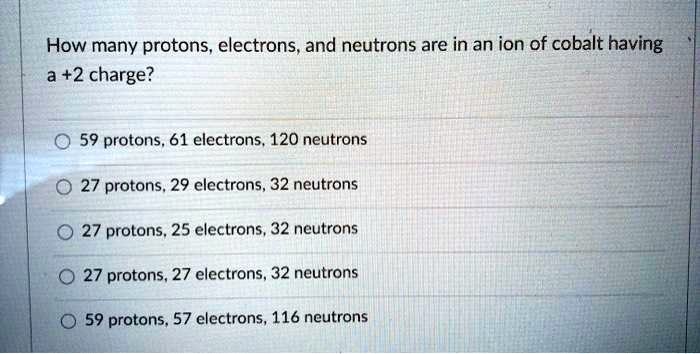how many protons electrons and neutrons are in an ion of cobalt having ...