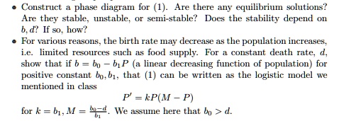 SOLVED:Construct phase diagram for Are there any equilibrium solutions ...