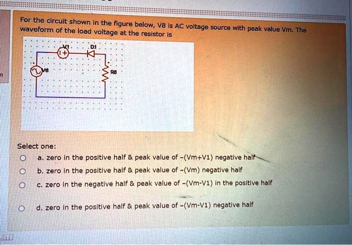 For the circuit shown in the figure below, V8 is AC voltage source with ...