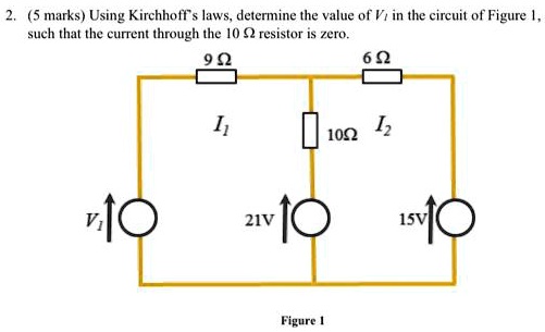 SOLVED: Using Kirchhoff's laws, determine the value of Vi in the circuit of Figure 1 such that ...