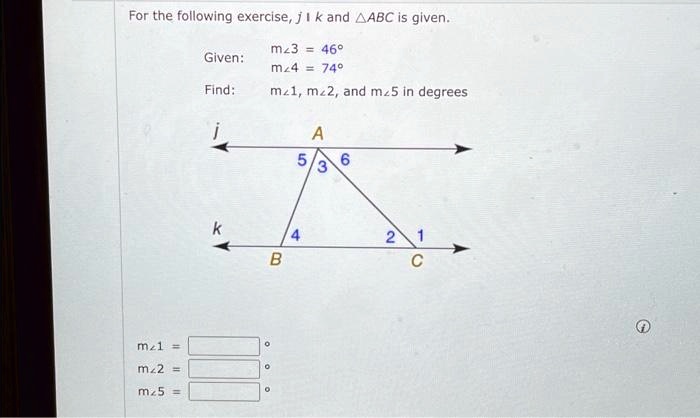 SOLVED: Texts: For the following exercise, jik and ABC is given. m3 ...