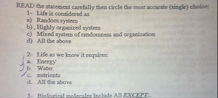 SOLVED: READ the statement carefully then circle the most accurate ...