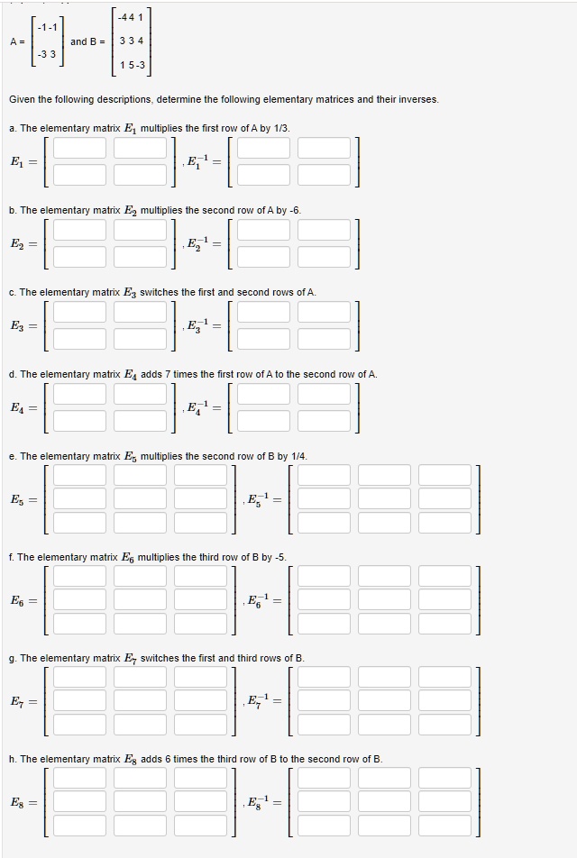 and 3 3 5 3 given the following descriptions determine the following ...