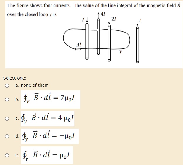 SOLVED:The figure shows four cuents. Tle value of the lile integral of ...