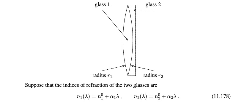 glass 1 glass 2 radius r1 radius r2 Suppose that the indices of ...