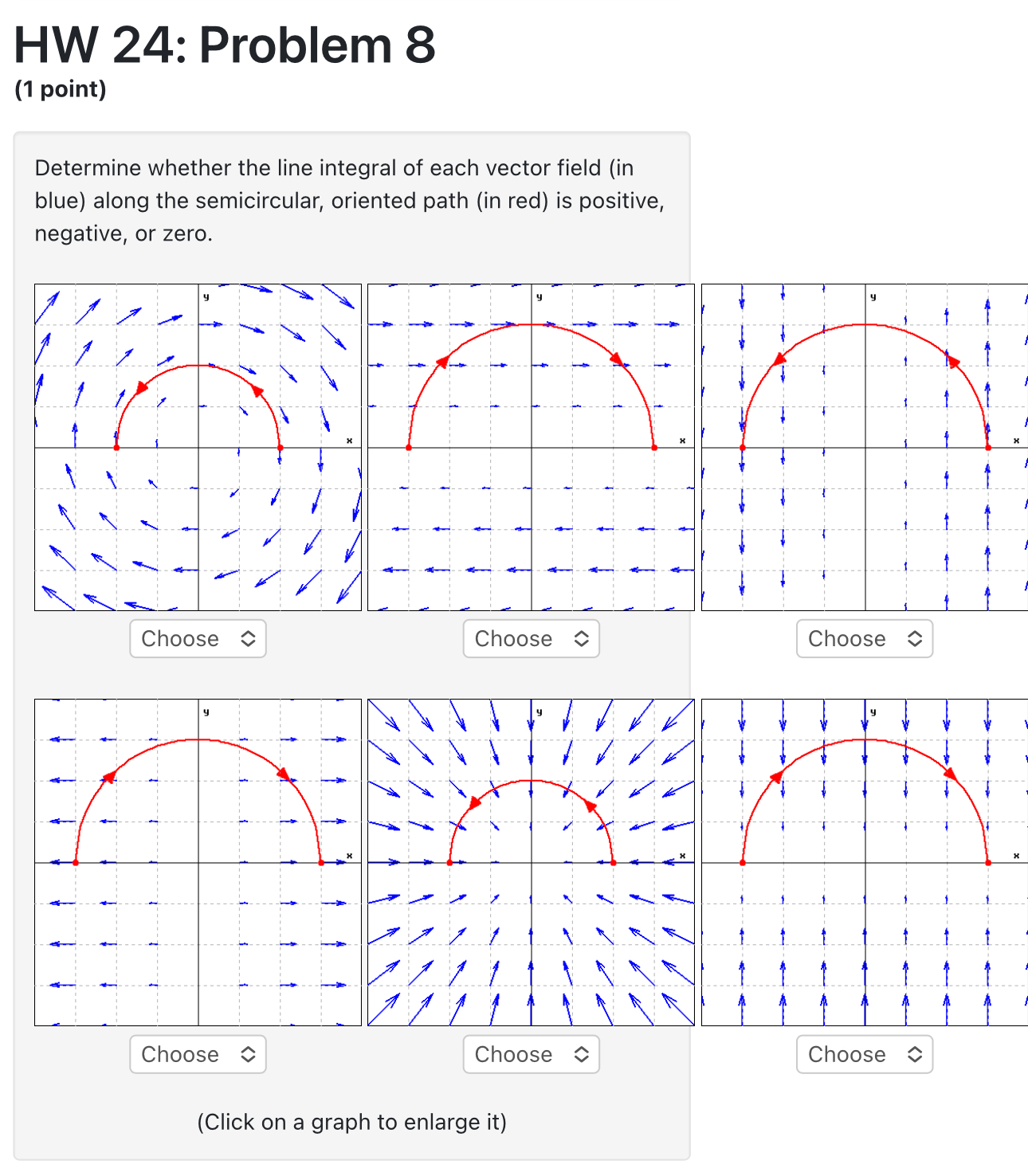 SOLVED: HW 24: Problem 8 (1 point) Determine whether the line integral of each vector field (in ...