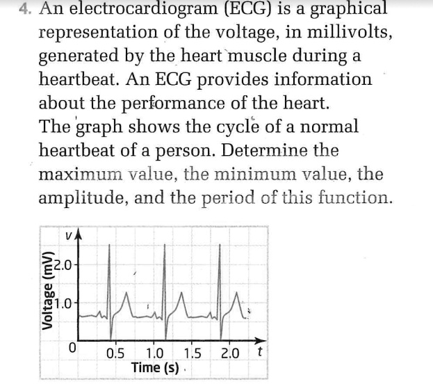 SOLVED:4. An electrocardiogram (ECG) is a graphical representation of ...