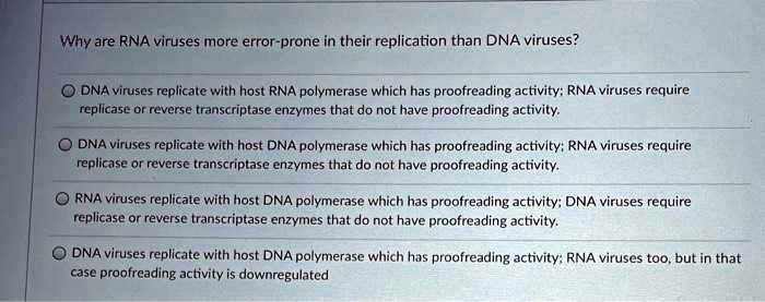 VIDEO solution: Why are RNA viruses more error-prone in their ...