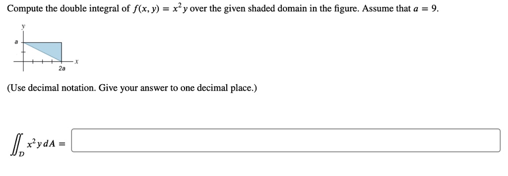 compute the double integral of fxy xy over the given shaded domain in ...