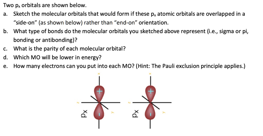 two px orbitals are shown below sketch the molecular orbitals that ...