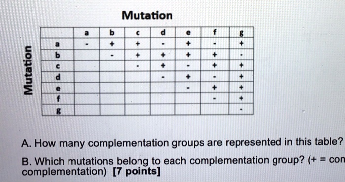 Solved Mutation 1 How Many Complementation Groups Are Represented In