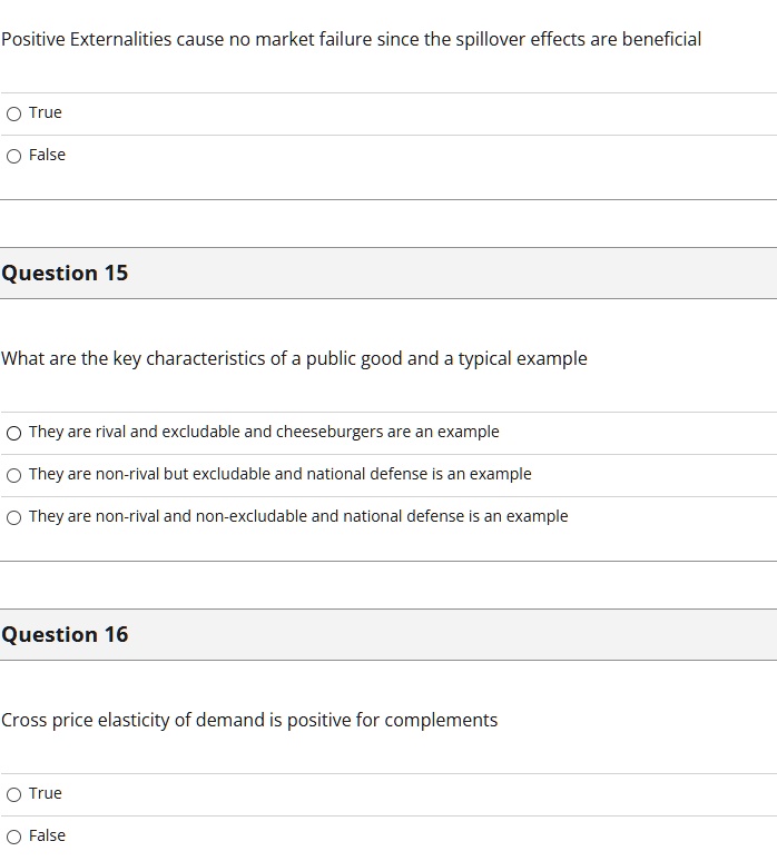 positive externalities cause no market failure since the spillover ...