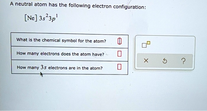 SOLVED: A neutral atom has the following electron configuration: [Ne ...