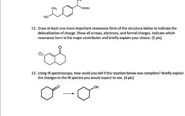 SOLVED:cooH Draw at least one more important resonance form ofthe ...
