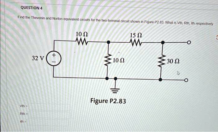 QUESTION 4 Find the Thevenin and Norton equivalent circuits for the two ...