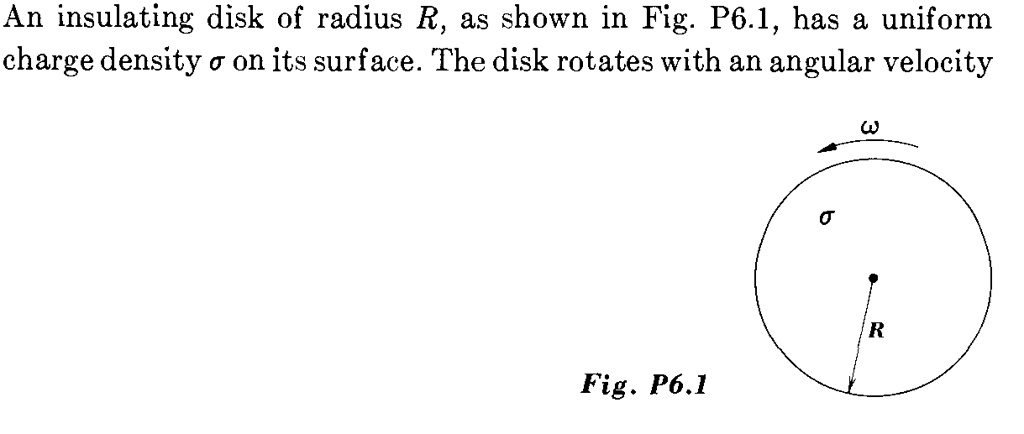SOLVED: 'An insulating disk of radius R, as shown in Fig: P6.1, has ...