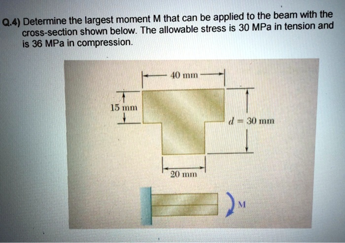 SOLVED: Q.4) Determine the largest moment M that can be applied to the ...