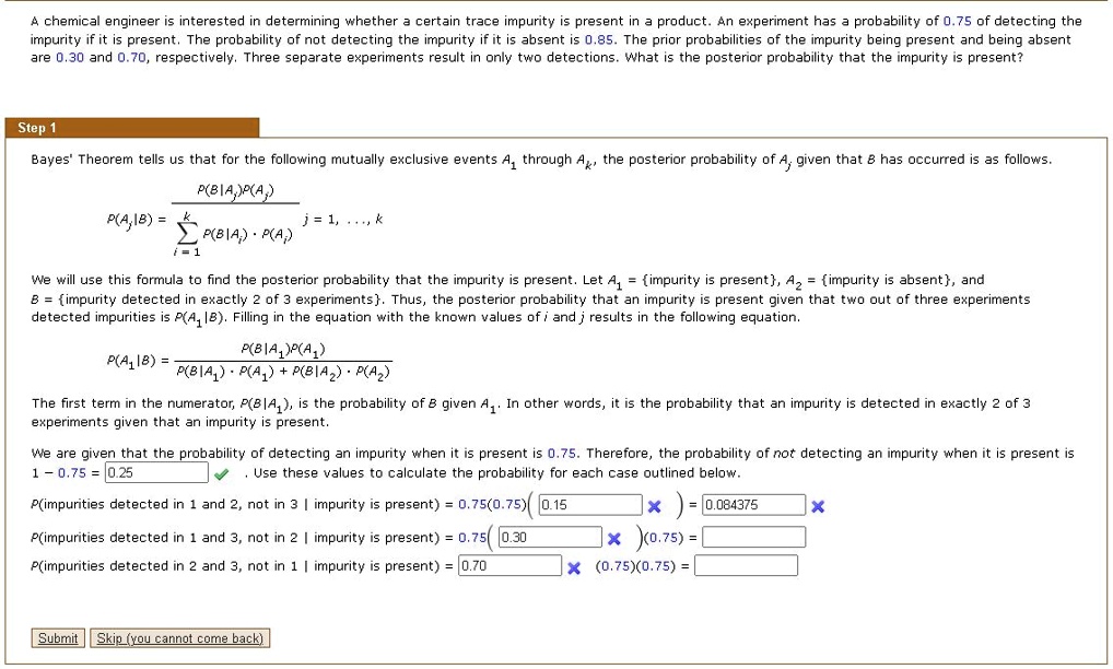 SOLVED: A chemical engineer is interested in determining whether a ...