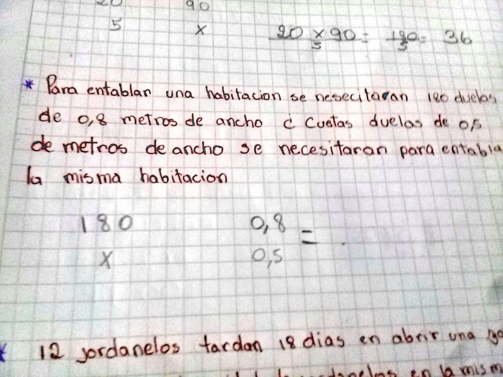 SOLVED: Para entablar una habitacion se nesitan 180 duelas de 0,8 ...