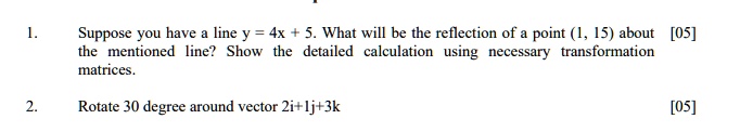 SOLVED: Suppose you have line y. What will be the reflection of point ...