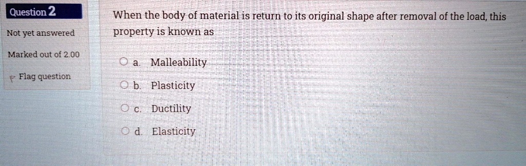 SOLVED: When the body of material is returned to its original shape ...