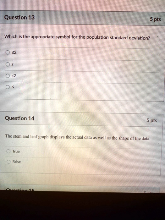 SOLVED:Question 13 5 pts Which is the appropriate symbol for the ... SOLVED:Question 13 5 pts Which is the appropriate symbol for the ...