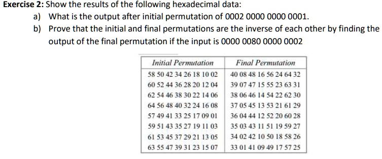 exercise 2show the results of the tollowing hexadecimal data a what is ...