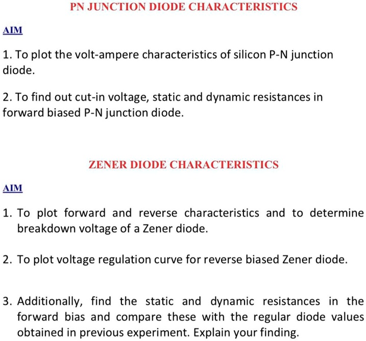 AIM PN JUNCTION DIODE CHARACTERISTICS 1. To plot the...