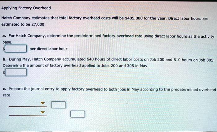 SOLVED: Applying Factory Overhead estimated to be 27,000 a. For Hatch ...