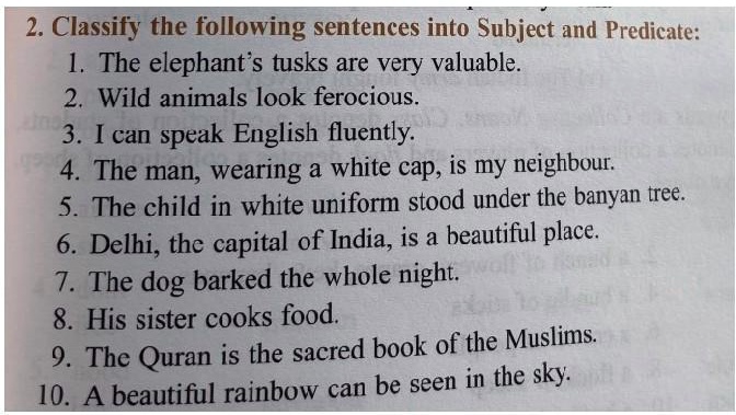 SOLVED: 'Classify the following sentences into Subject and Predicate:' SOLVED: 'Classify the following sentences into Subject and Predicate:'
