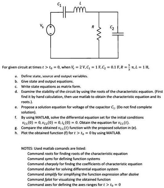 SOLVED: In these questions about the circuit and system analysis. All information is given in ...