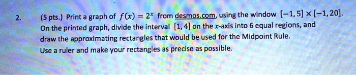 SOLVED: (5 pts ) Print a graph of f (x) = 2* from desmos com, using the ...