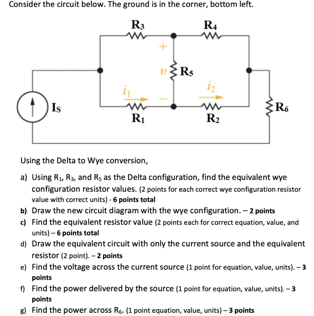 SOLVED: Consider the circuit below. The ground is in the corner, bottom left: Ra R4 Rs Is Ro Ri ...