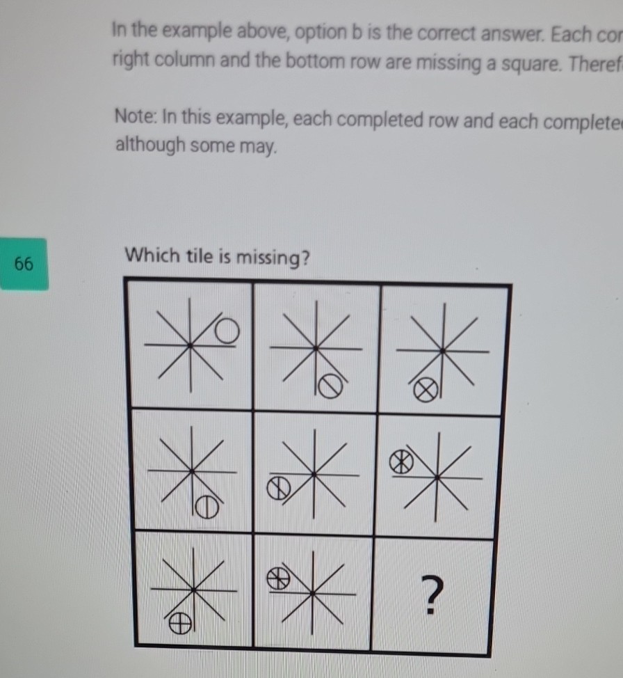 In the example above, option b is the correct answer. Each cor right ...