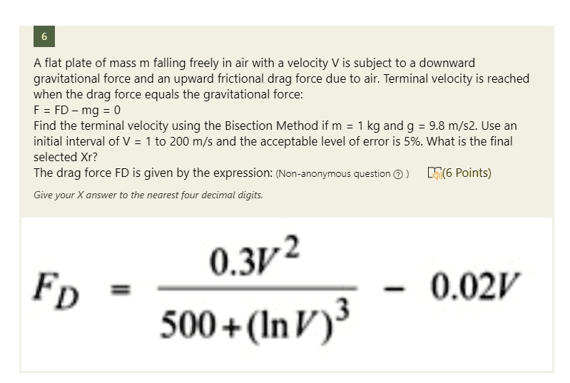 a flat plate of mass m falling freely in air with a velocity v is ...