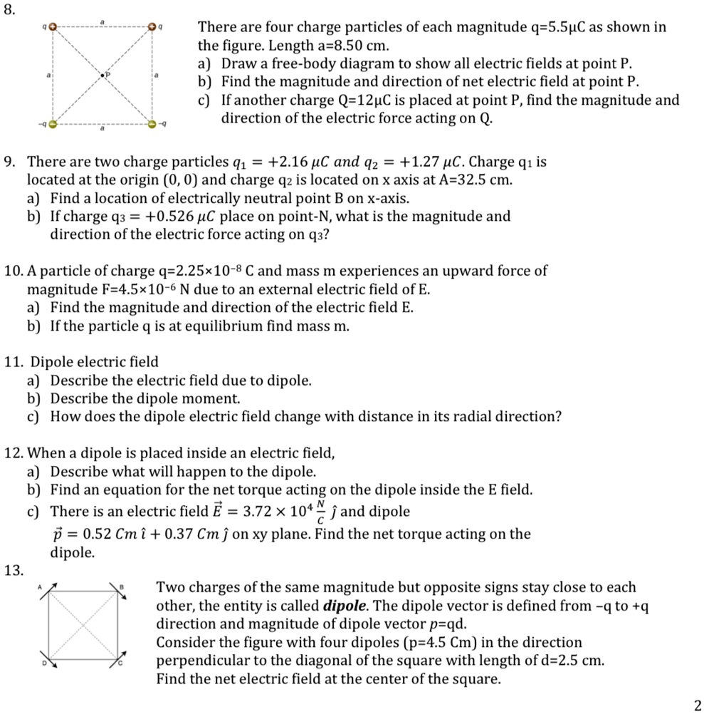 8 there are four charge particles of each magnitude q55c as shown in ...