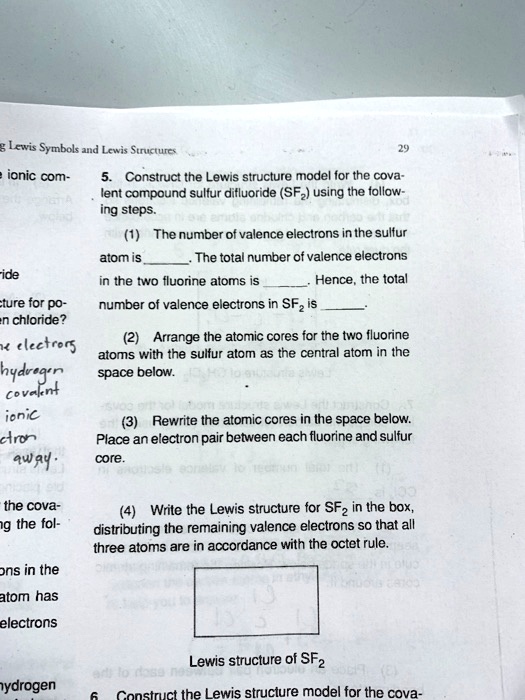 SOLVED:Lewis Symbols and Lcwis Structurcs ionic com- Construct the Lewis structure model for the ...