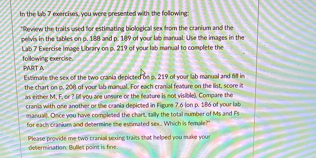Solved In The Lab 7 Exercises You Were Presented With The Following