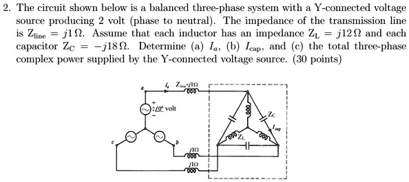 SOLVED: The circuit shown below is a balanced three-phase system with a ...