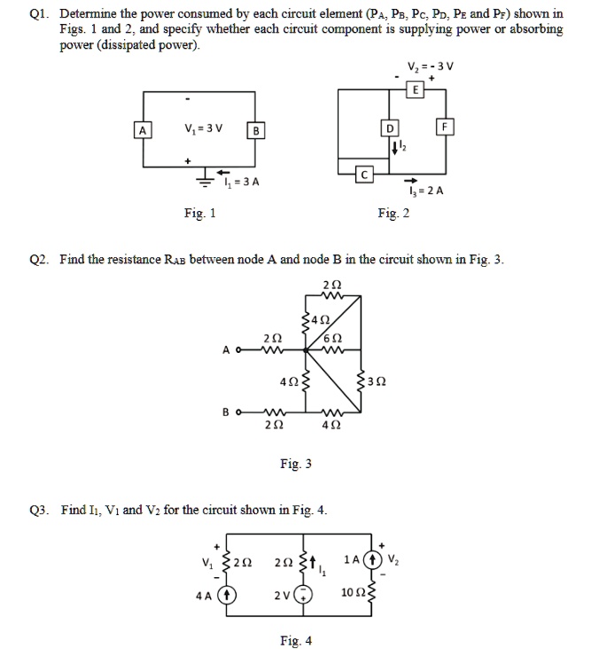q1 determine the power consumed by each circuit element pa pa pc po pe and pz shown in figs and ...
