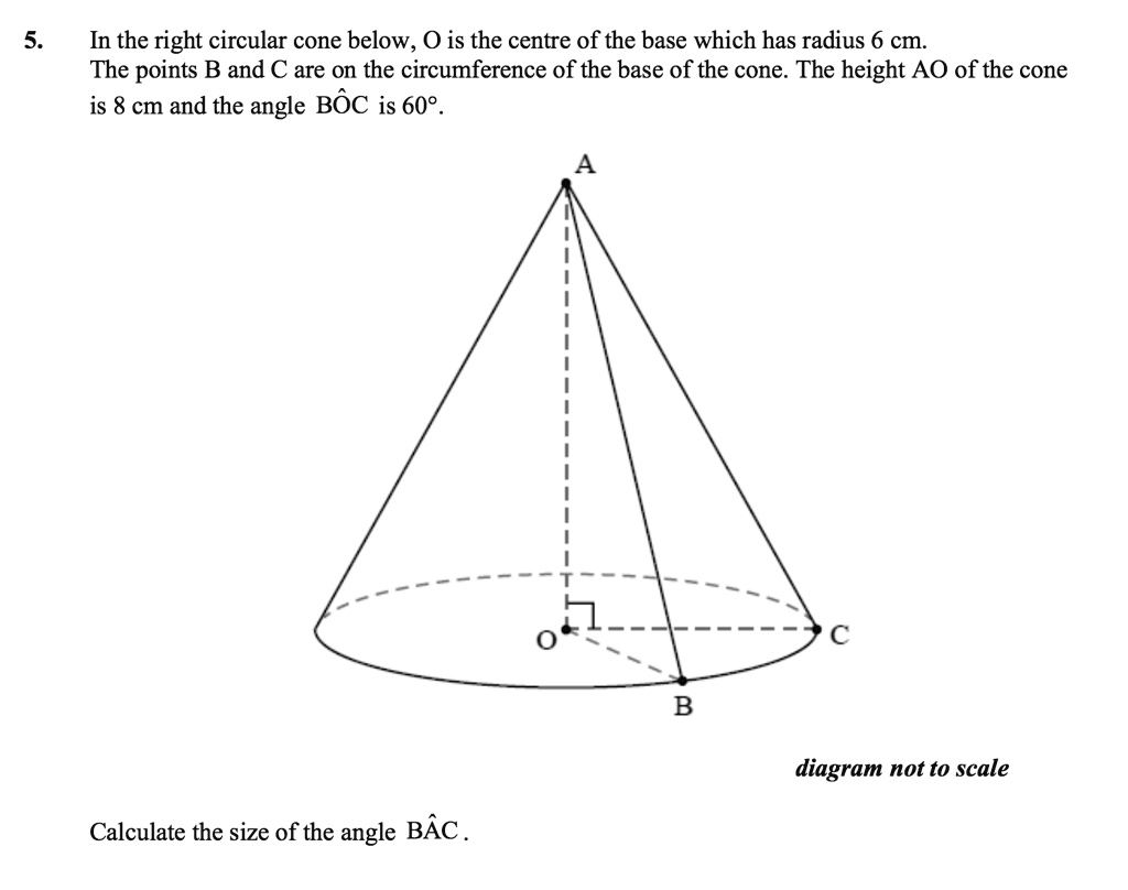 In the right circular cone below, O is the center of the base which has ...