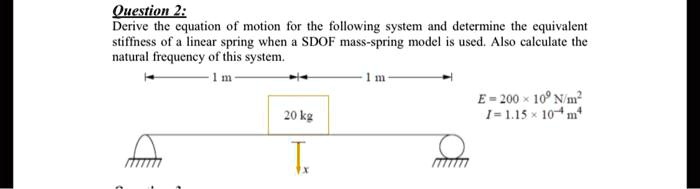 SOLVED: Ouestion2: Derive the equation of motion for the following ... SOLVED: Ouestion2: Derive the equation of motion for the following ...
