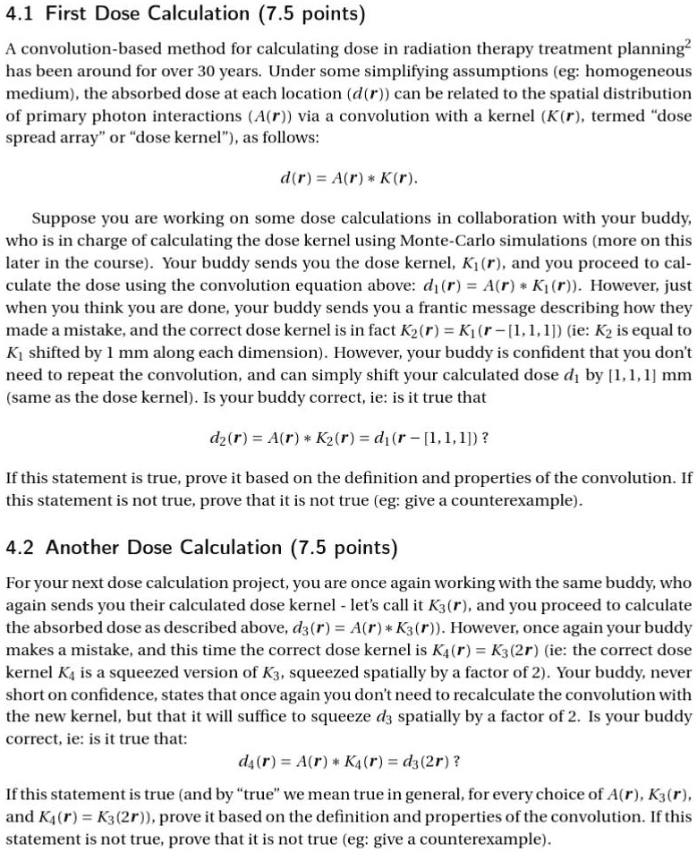 41 first dose calculation 75 points a convolution based method for calculating dose in radiation ...